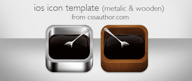 Beautiful ios Apple Icon Template Metalic and Wooden PSD - Freebie No: 10