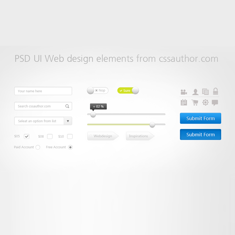 Download Free UI Web Design Elements PSD - Freebie No: 17