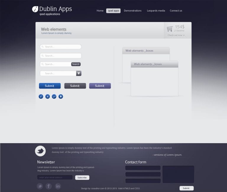 Professional Website Design Template For IPad And IPhone Applications