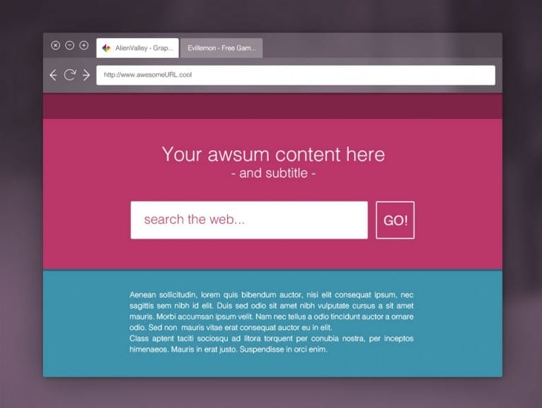 20 Free Web Browser Frame PSD Templates