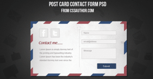 Free Download Postcard Contact Form PSD - Freebie No: 11