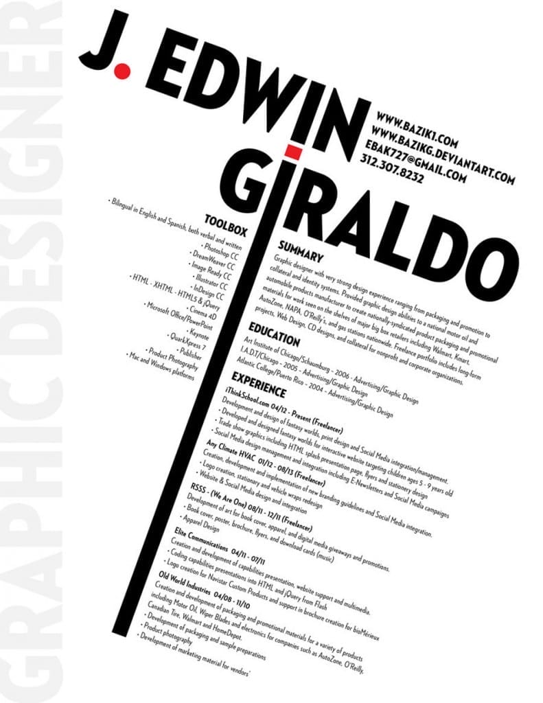50 Creative CV/Resume Design Inspiration