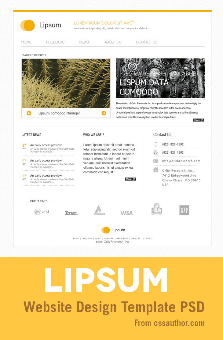 Minimal Website Design PSD Template For Free Download - Freebie No: 48