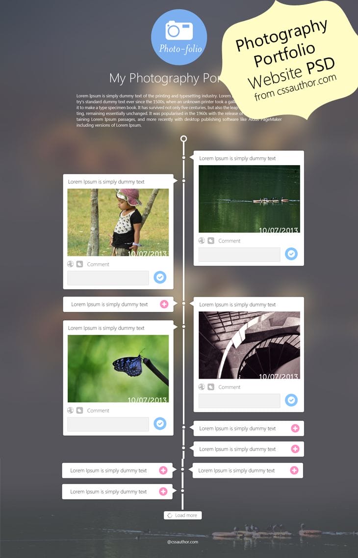 Photography Portfolio Website Template Design PSD From CSS Author ...