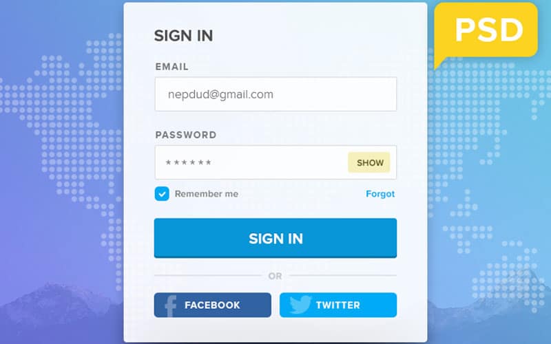 Beautiful Free Web Form PSD Templates