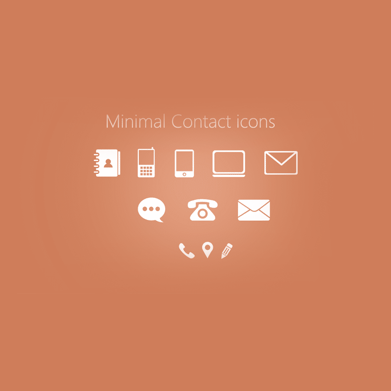 Minimal Contact Icons PSD For Free Download - Freebie No: 80