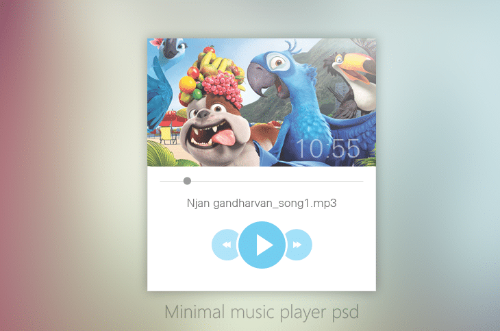 Minimal Music Player UI Design PSD For Free Download - Freebie No: 76