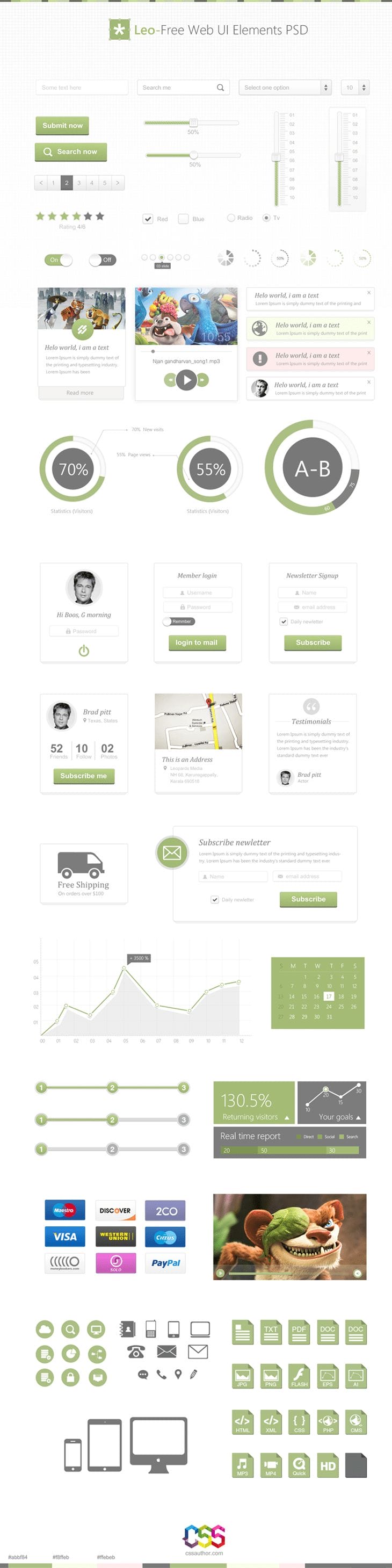 Leo - Free Web UI Elements PSD For Free Download - Freebie No: 82