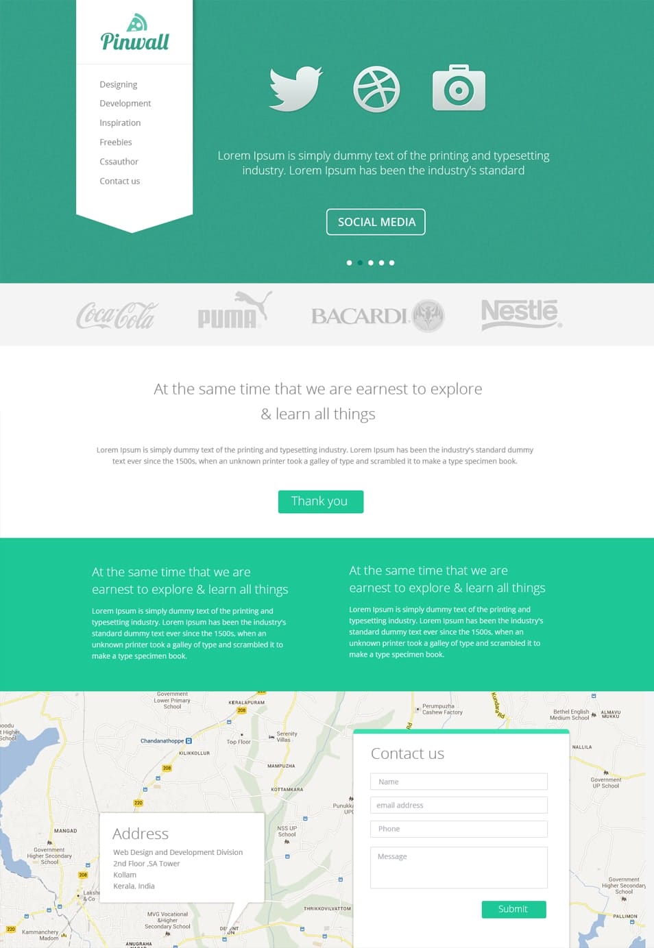 Pinwall - Modern Website Template PSD - Freebie No: 103