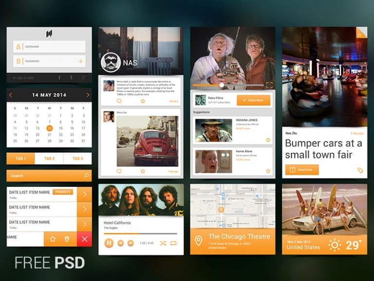 50+ Latest Free Mobile UI Elements Design Kits