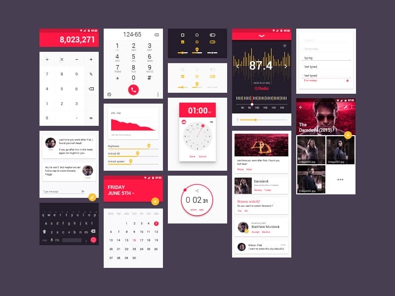 50+ Latest Free Mobile UI Elements Design Kits