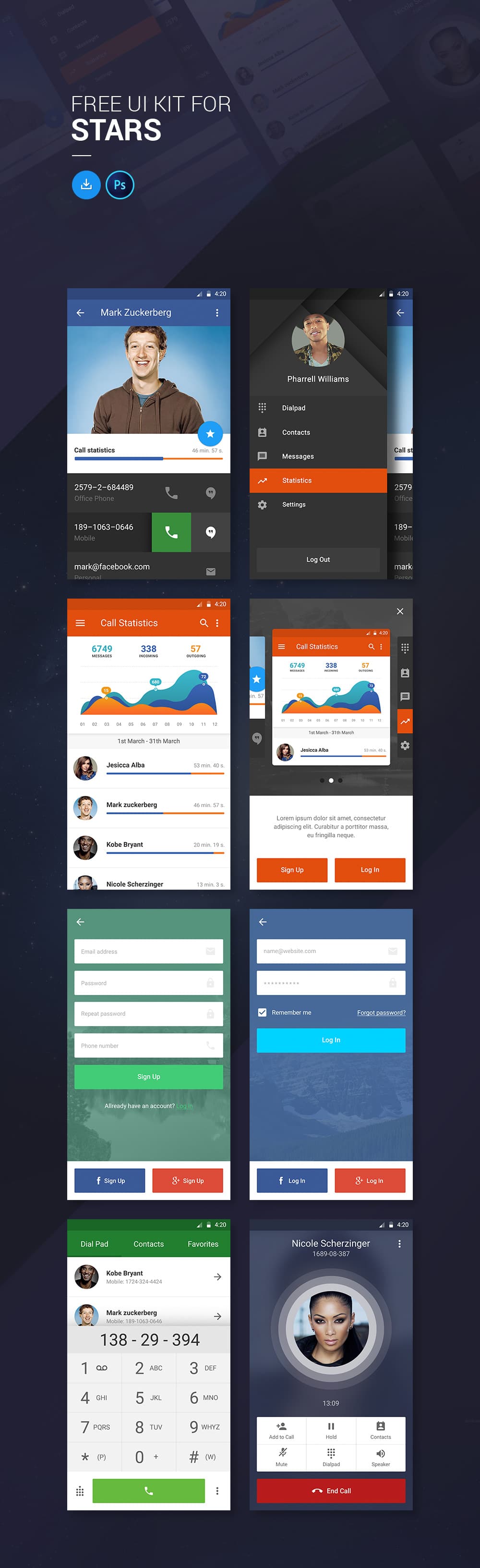 50+ Latest Free Mobile UI Elements Design Kits