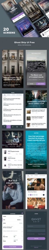 50+ Latest Free Mobile UI Elements Design Kits
