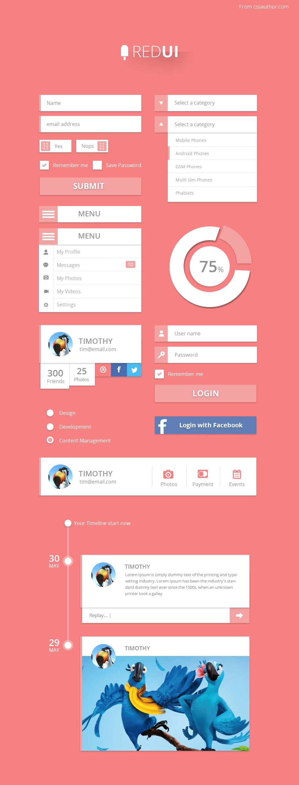 Free User Interface Design Kit PSD » A Good Flat Style Free UI Kit