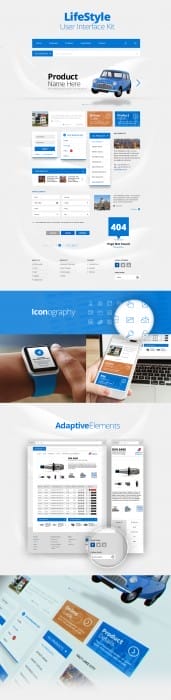 50+ Free Flat Style UI Kits