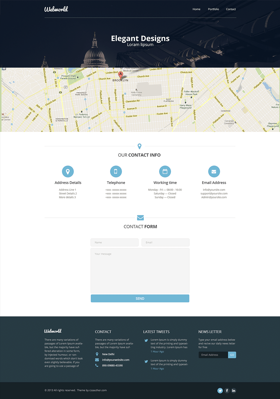 Professional Free Corporate Web Design Template PSD | CSS Author