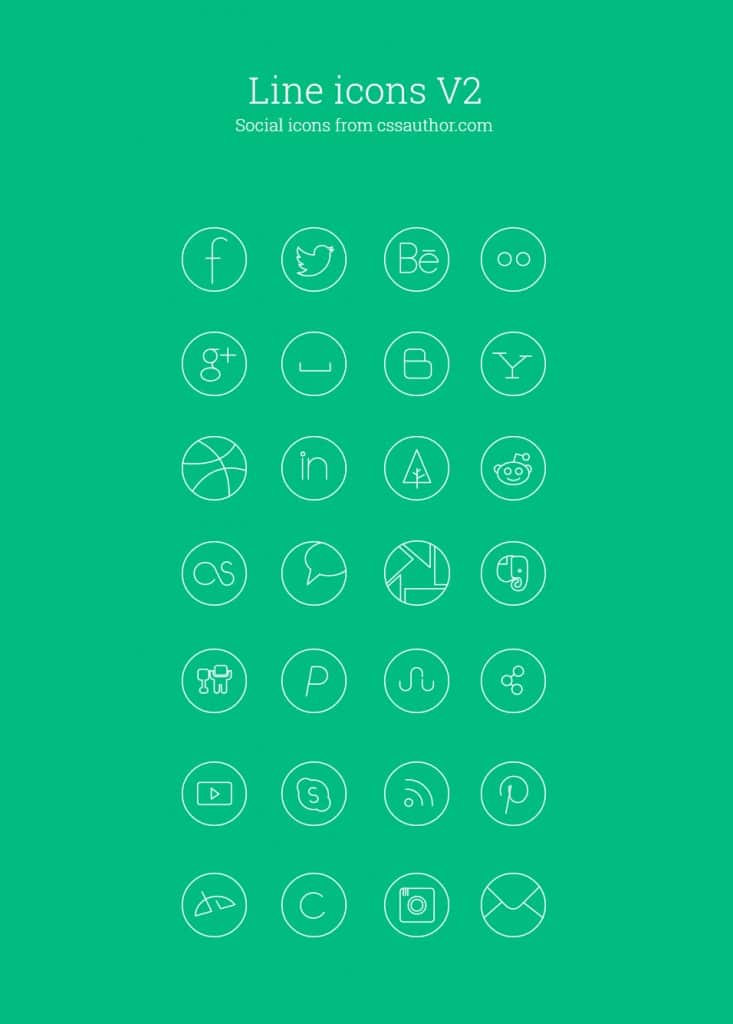 Free Social Media Line Icon Set › Free Line Icons » CSS Author