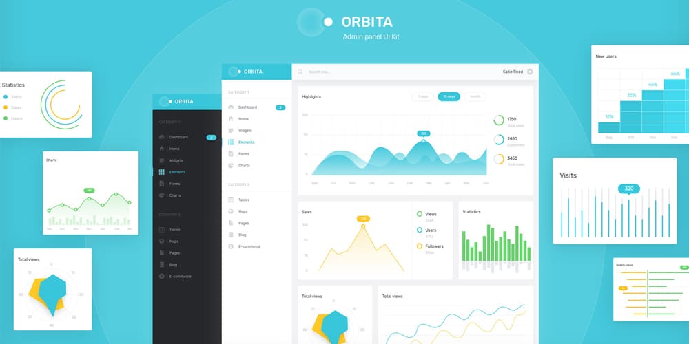 Free Dashboard UI Design PSD- Css Author