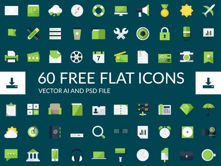 50 + Latest Flat Vector Icons (Ai,EPS,SVG) » CSS Author