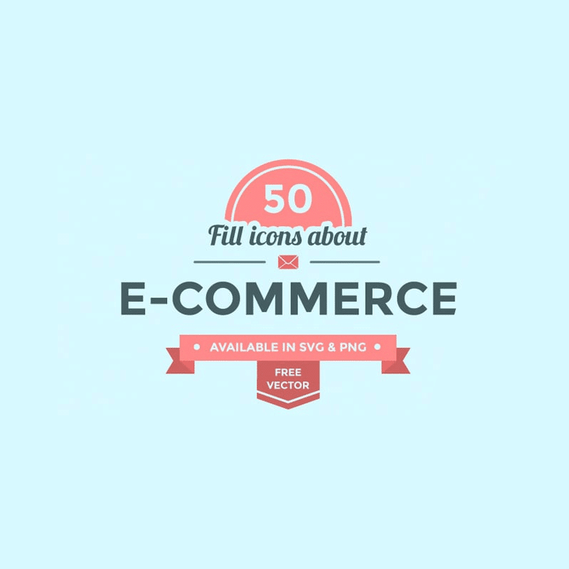 50+ E-commerce Icon Set ( Vector ) – Freebie No:155