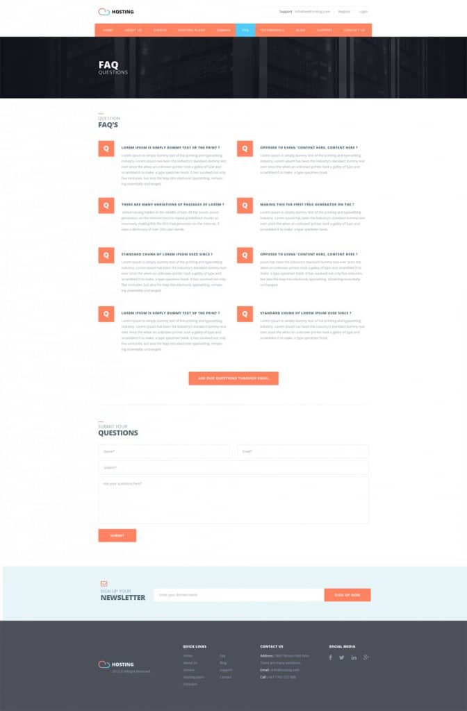 Free Hosting Web Template PSD Designs » CSS Author