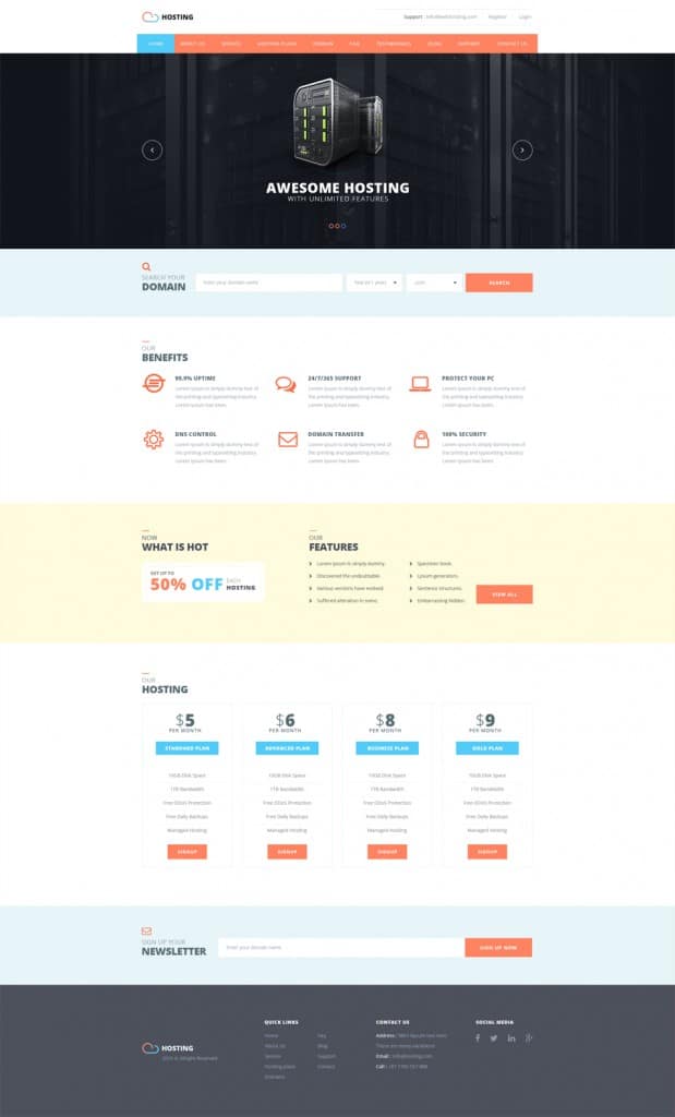 Free Hosting Web Template PSD Designs » CSS Author