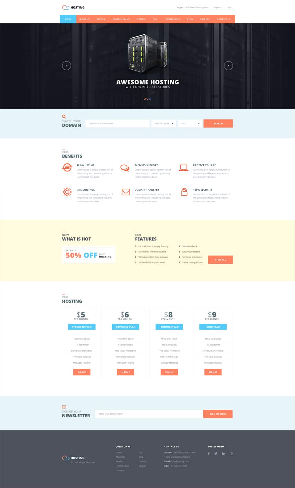 Free Hosting Web Template PSD Designs » CSS Author