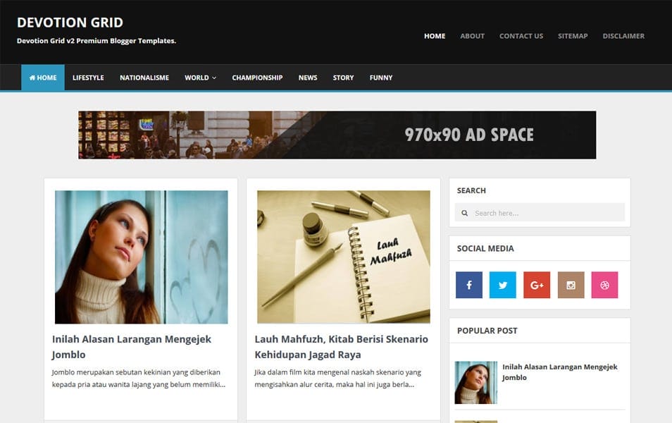 40+ Latest Free Grid Style Blogger Templates 2018 » CSS Author