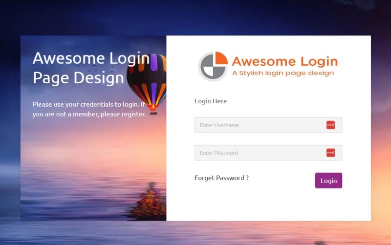 50+ Free HTML5 And CSS3 Login Forms » CSS Author