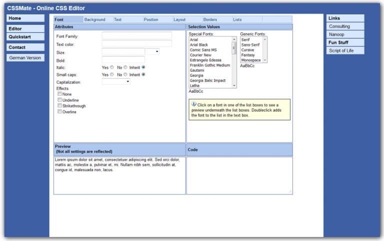 The Ultimate Collection Of CSS Generators » CSS Author