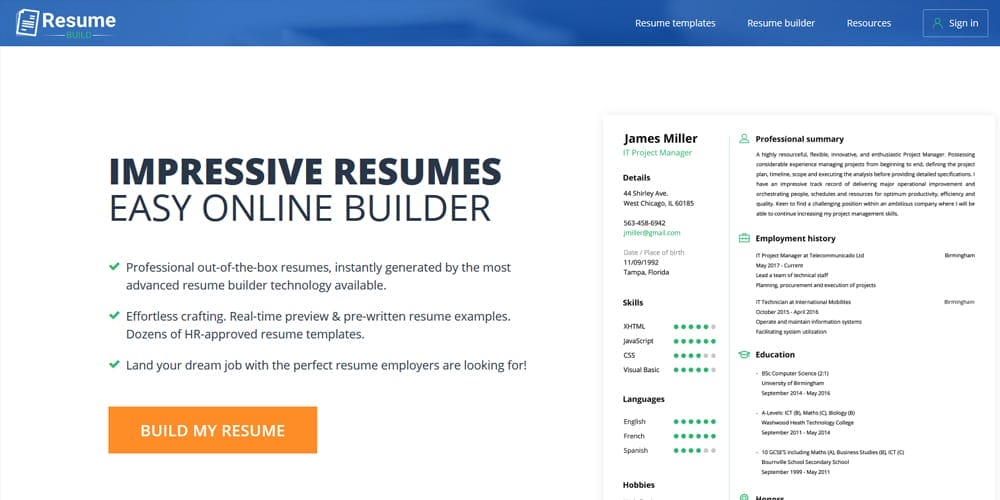 Best Online Resume Builders Free & Premium » CSS Author