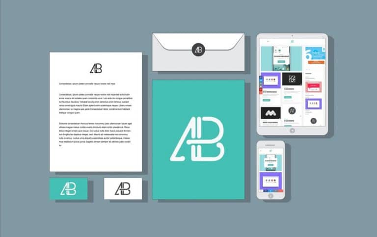 Flat 2D Branding And Identity Mockup » CSS Author