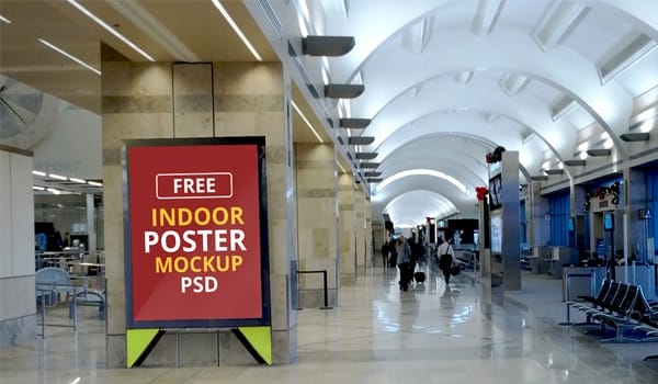 Free Indoor Poster Mockup PSD » CSS Author