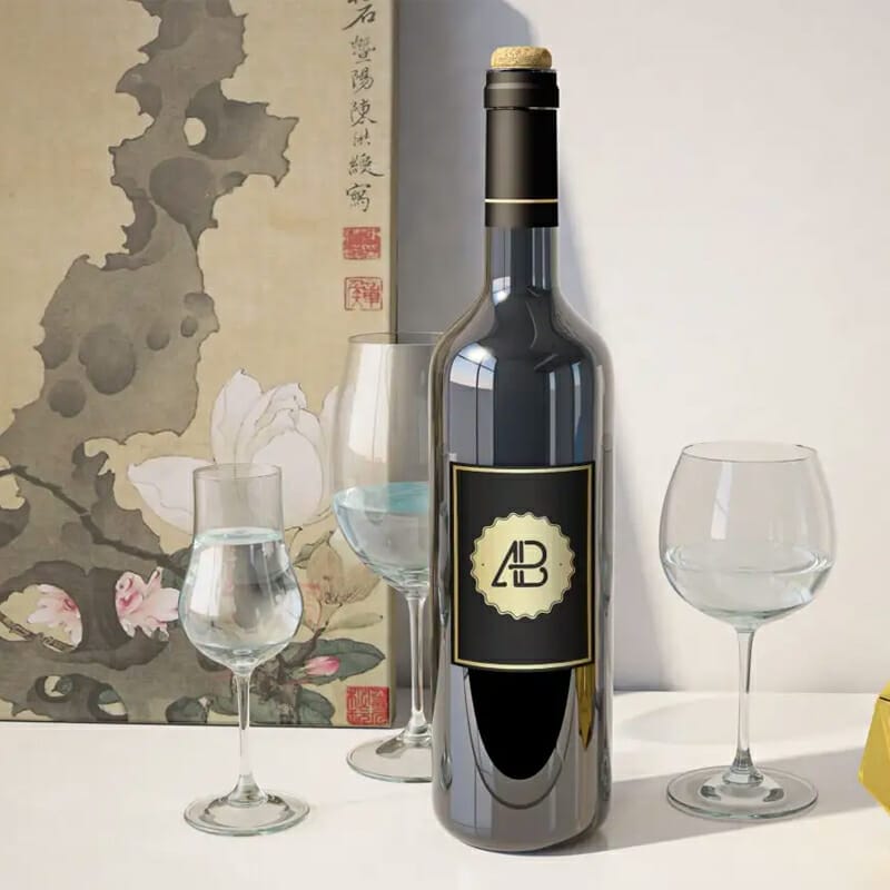 Realistic Wine Bottle Mockup Css Author