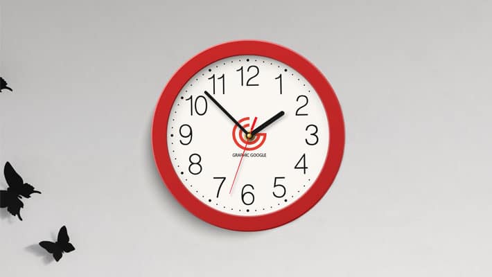 Free Wall Clock Logo Branding Mockup » CSS Author