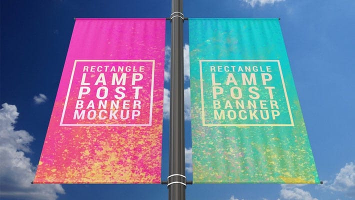 Rectangle Lamp Post Banner Mock-Up » CSS Author