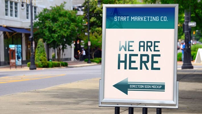 Free Outdoor Advertisement Direction Signage Mock-up PSD » CSS Author