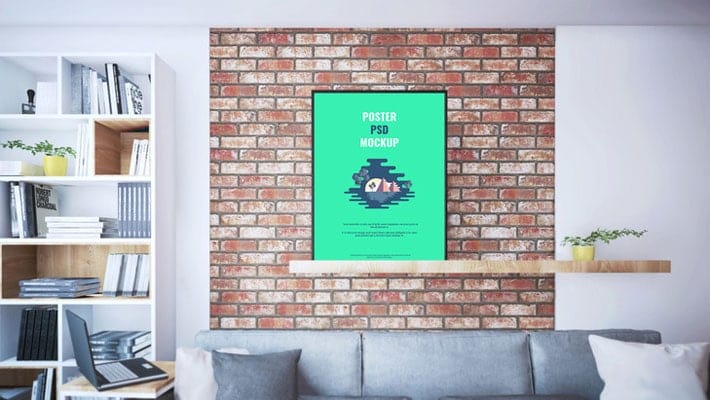 Poster On Shelf PSD Mockup » CSS Author