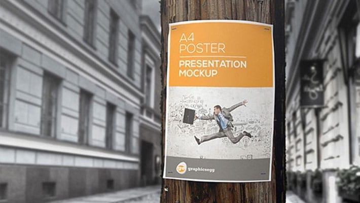 Utility Pole Flyer Poster Mockup » CSS Author