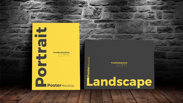 Free Landscape & Portrait Poster MockUp » CSS Author