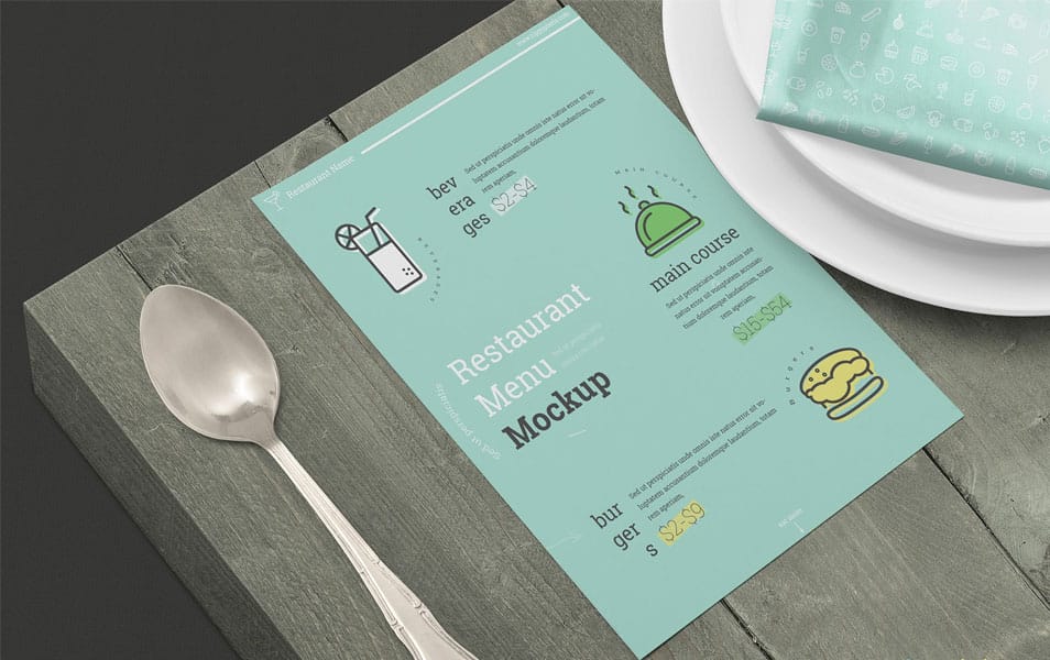 Free Restaurant Menu Card Mockup » CSS Author