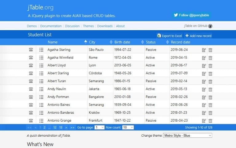 15+ Best JQuery Table Plugins » CSS Author