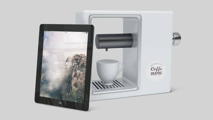 Ipad And Coffee Maker Mockup Css Author