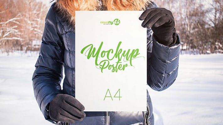 4 Free Poster Holding PSD MockUps In 4k » CSS Author