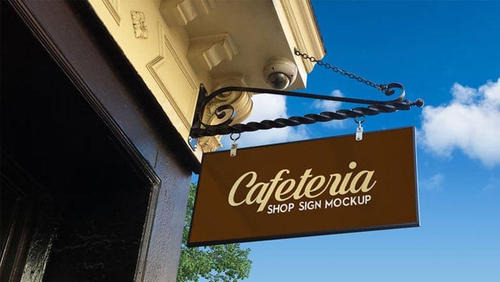 Free Swinging Shop Sign Mockup PSD » CSS Author