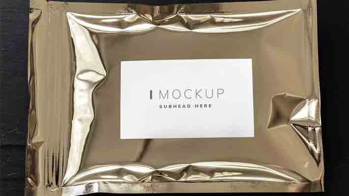 Resealable Metallic Packaging Bag Mockup » CSS Author