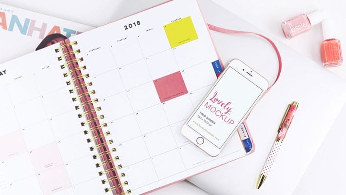 IPhone Mockup With A Fancy Calendar On A Table » CSS Author