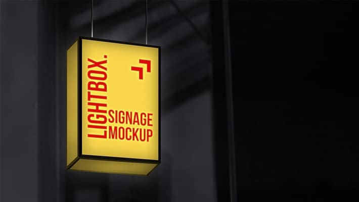 Hanging Lightbox Signage Mockup » CSS Author