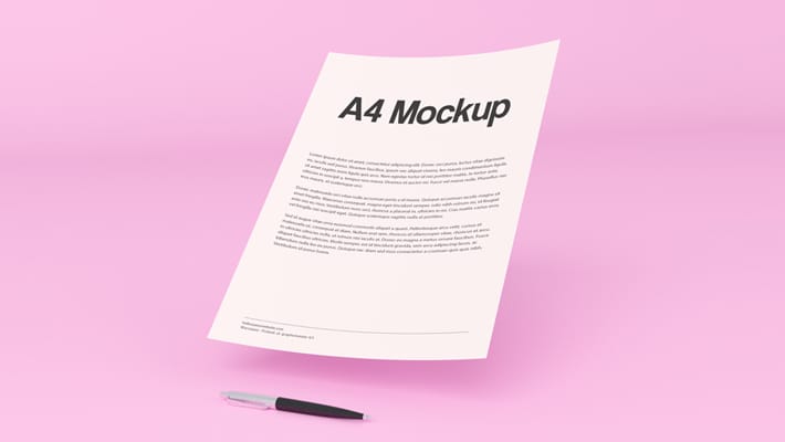 Free Floating A4 Paper PSD Mockup » CSS Author