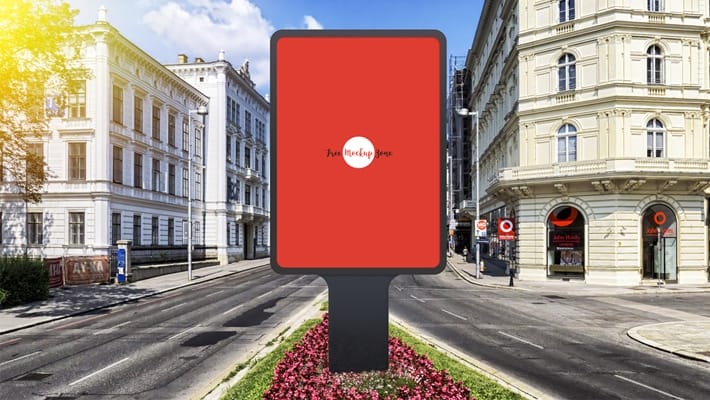 Free Vertical Outdoor Advertisement Billboard PSD Mockup » CSS Author